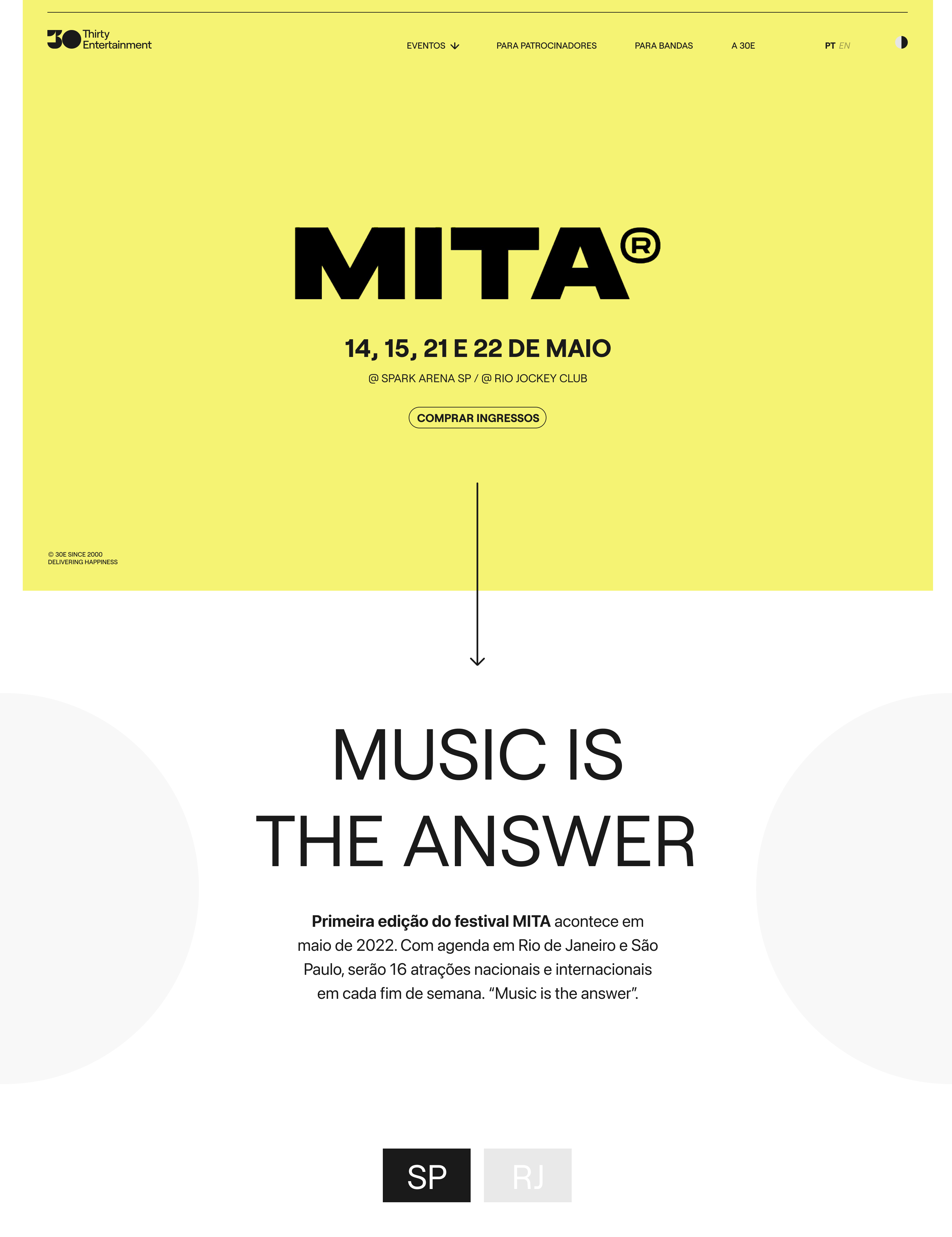 30E - Website → Desenvolvido pela Duck Design Studio